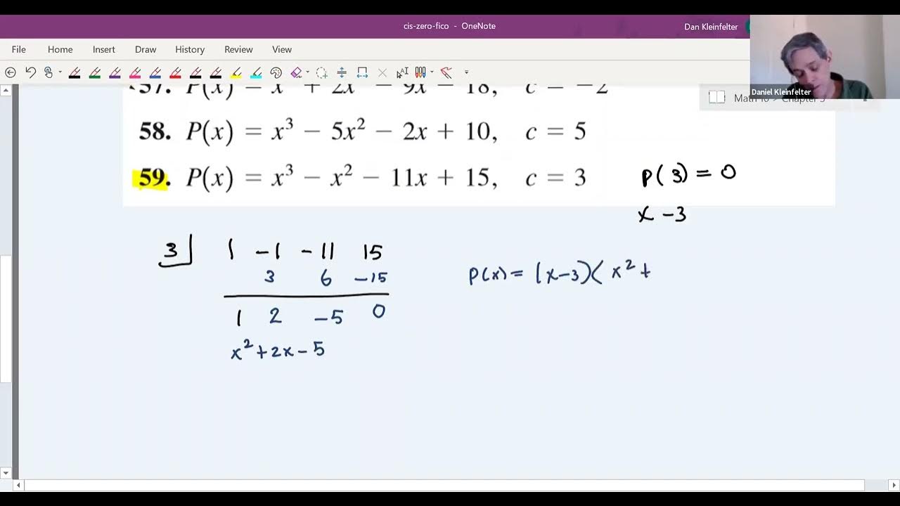 M10 3.6a Zeros of Polynomial Functions, Part 1 - YouTube