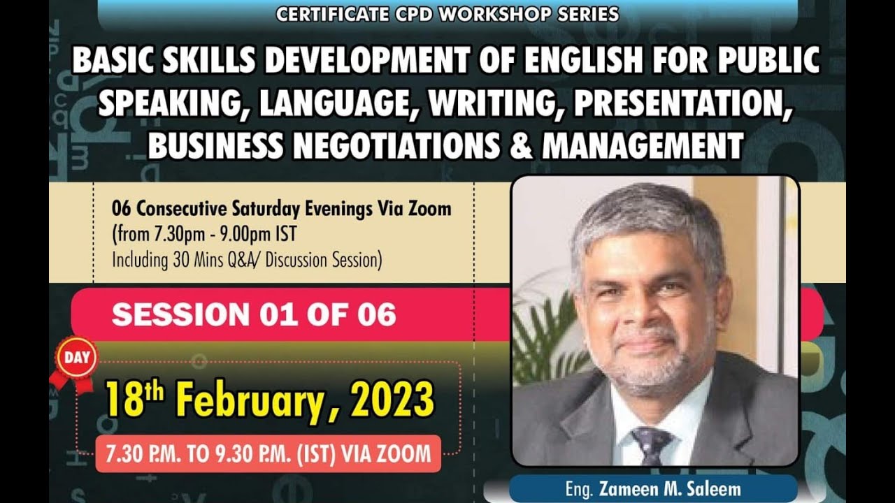 Session 01 of 06- Basic of Public speaking, Structure of a speech & how ...