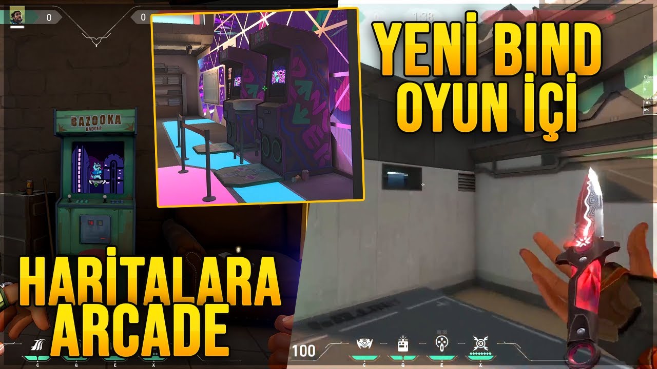 VALORANT YENİ BIND OYNANIŞ! ARCADE SKINLERİ? SPLIT ve POLIGON'A ARCADE ...