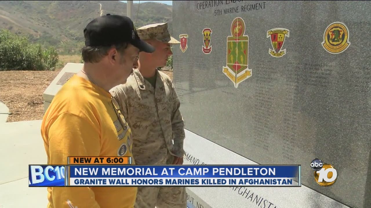 New memorial honors Camp Pendleton Marines killed in Afghanistan - YouTube