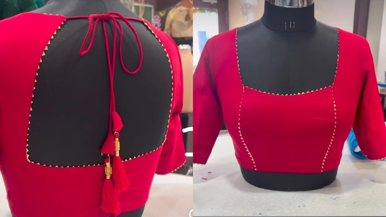 New design blouse cutting princess cut straight cutting back - YouTube