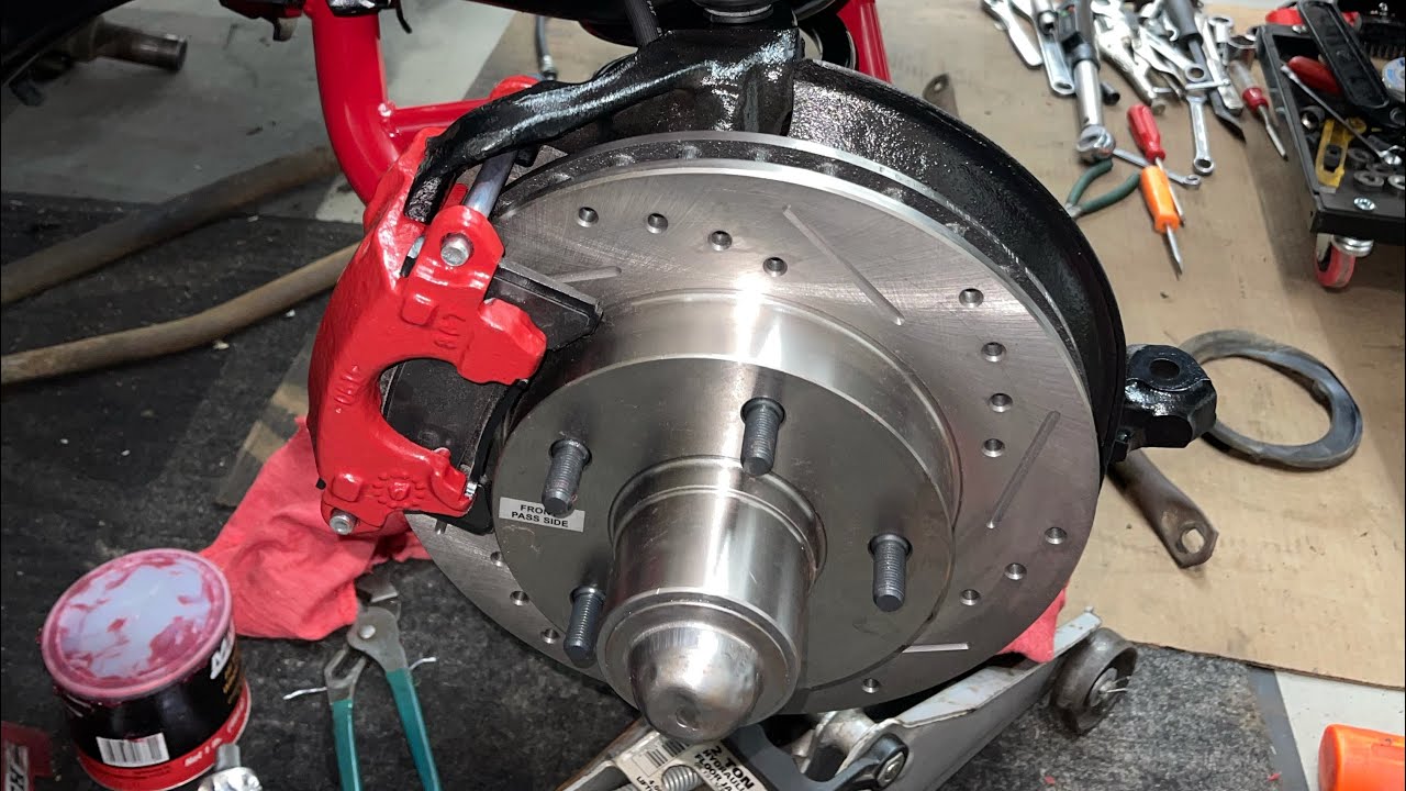 Gbody slotted/drilled rotor, brake pad, & brake caliper install. Power ...