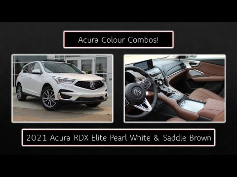Colour Combos! 2021 Acura RDX Elite White & Brown | West Side Acura in Edmonton Alberta