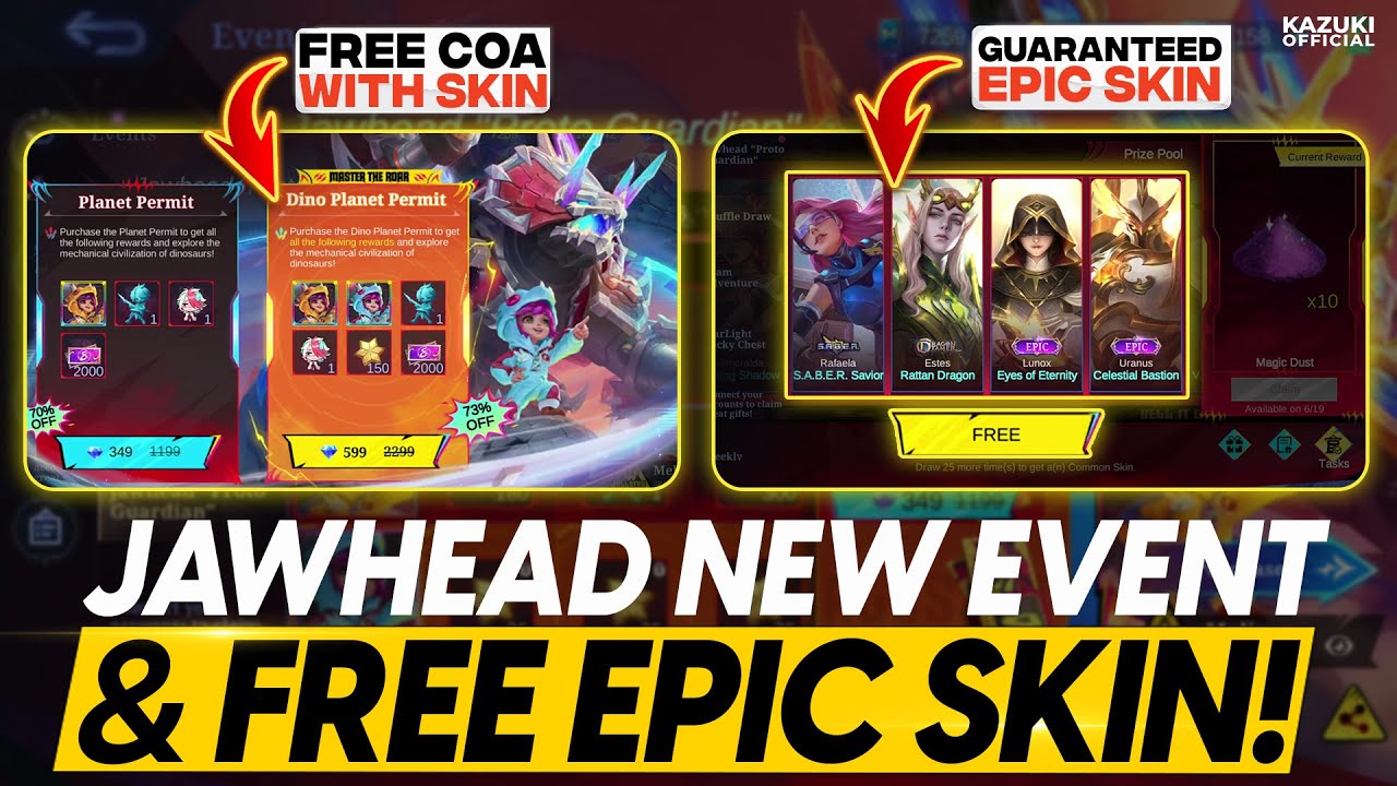GET GUARANTEED EPIC SKIN ALONG WITH FREE COA | JAWHEAD ALL-STAR EVENT ...