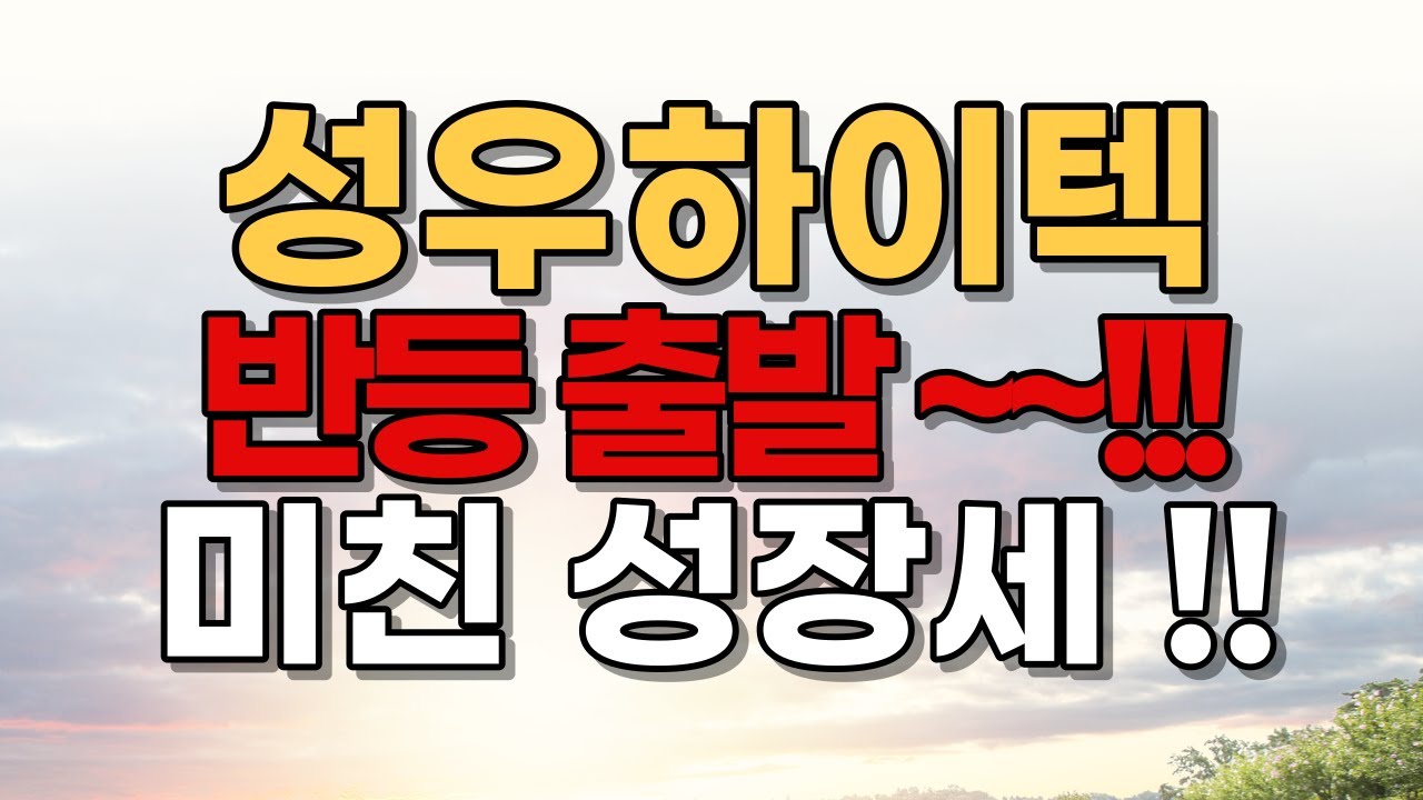 실적주 성우하이텍 전망 성우하이텍 성우하이텍주가전망2차전지관련주실적주성우하이텍주가성우하이텍전망성우하이텍분석