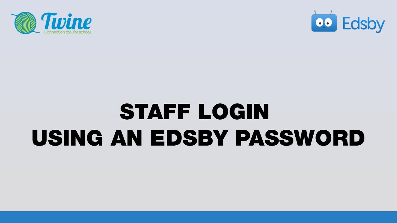 Staff Login using an Edsby Password - YouTube
