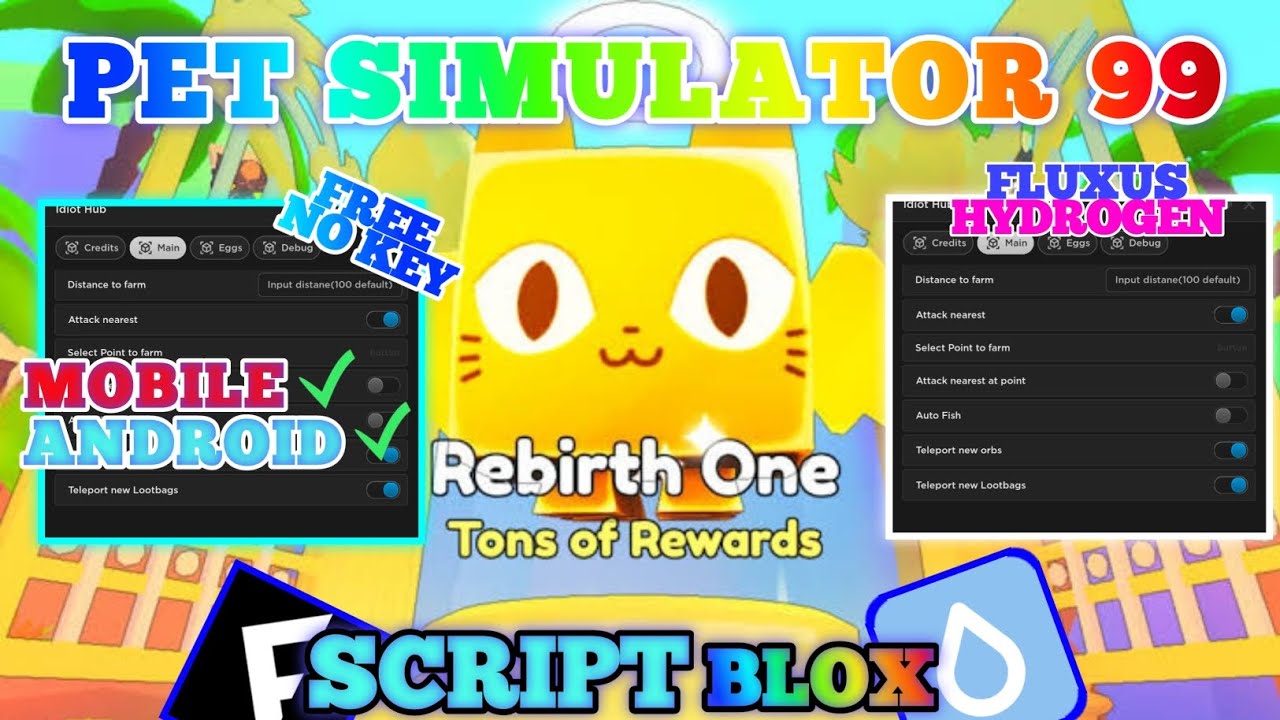 PET SIMULATOR 99 Script Mobile AUTO FARM | AUTO FISHING | AUTO COLLECT ...