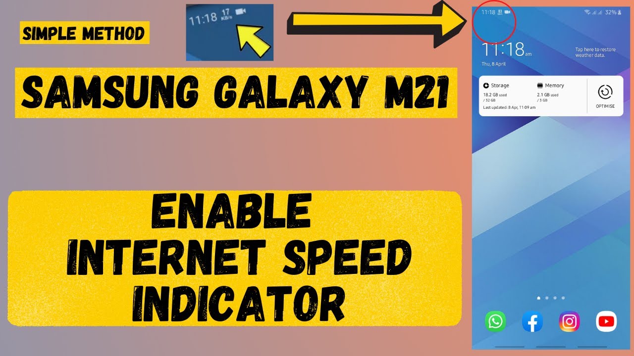 Samsung Galaxy m21 network speed indicator/samsung m21 wifi speed ...