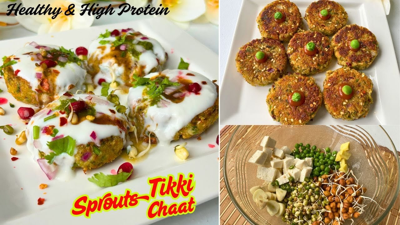 Healthy and High protein Sprouts Tikki Chat | healthy tikki chat ...