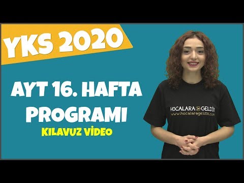 YKS 2020 Programı l AYT 16. Hafta l Kılavuz Video