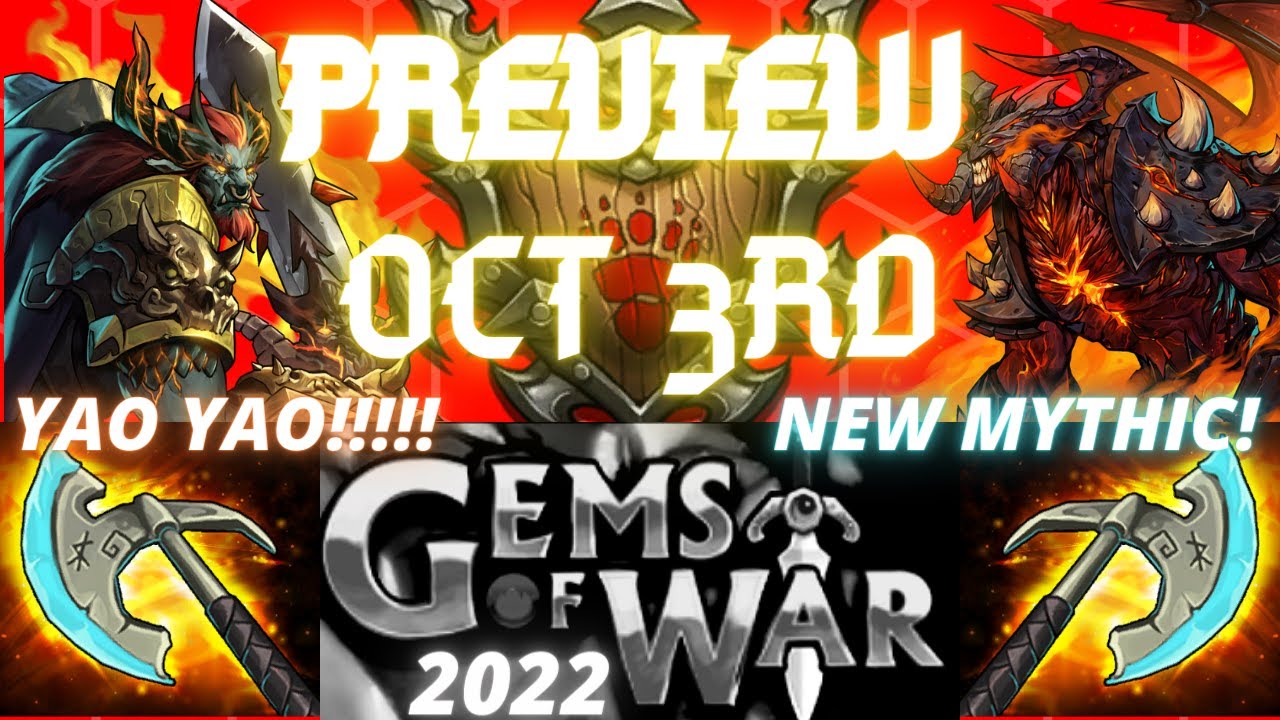 YAO YAO!!! NEW MYTHIC | Gems of War Weekly Preview October 3rd 2022 ...