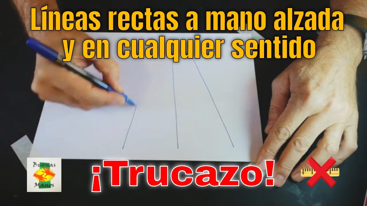 Como trazar líneas rectas a mano alzada sin regla - YouTube