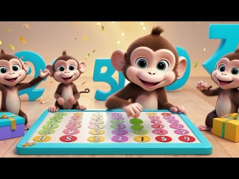 Five Little Monkeys Jump and Count | Fun Counting Song for Kids | Learn ...