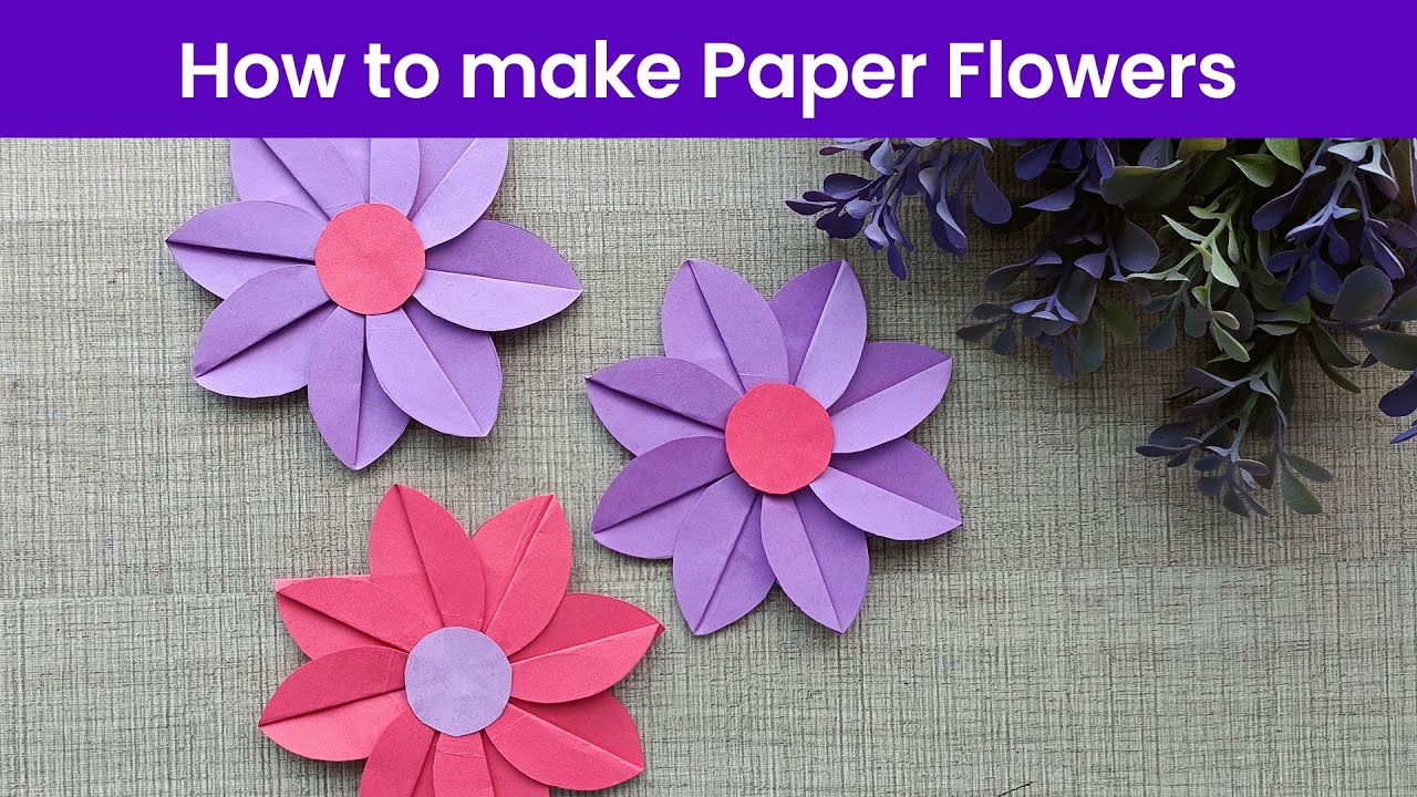 How to make Paper Flowers for kids | पेपर के फुल सिखे | Easy DIY Flower ...