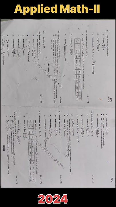 Applied math question paper Up polytechnic Apllied math 2|| #shorts #education #polytechnic # ...
