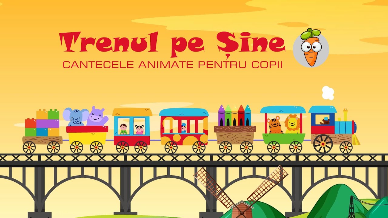 Trenul pe Sine | Cantece pentru Copii | Desene Animate - YouTube