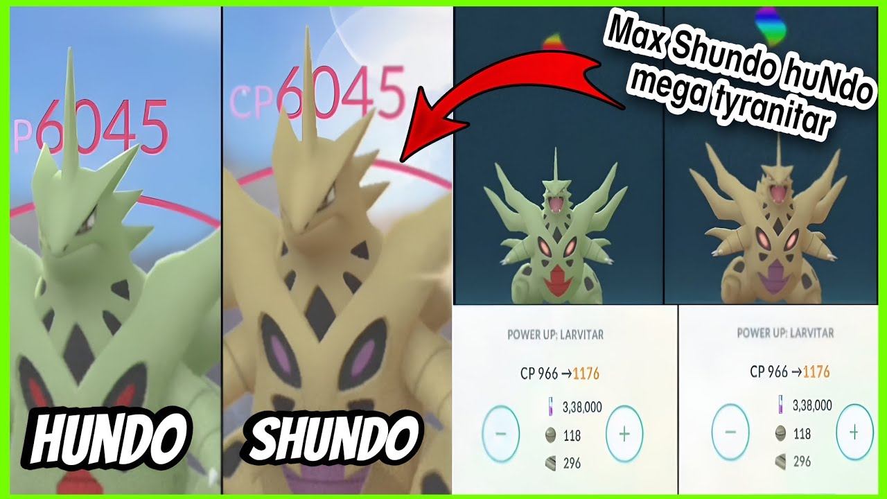 Max 6045 CP 100% Shundo and Hundo Mega Tyranitar in Pokémon GO #pokemon ...