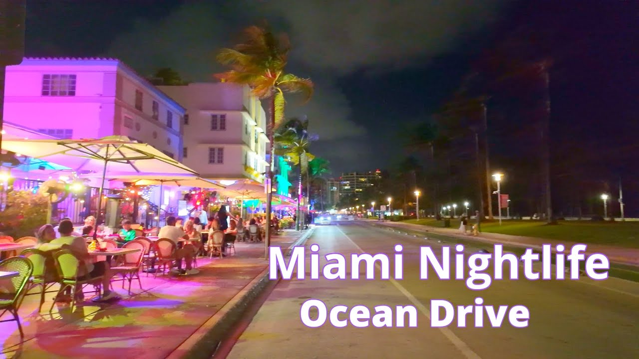 Miami Beach [USA], Ocean Drive Night Walk in 4K 60fps - YouTube