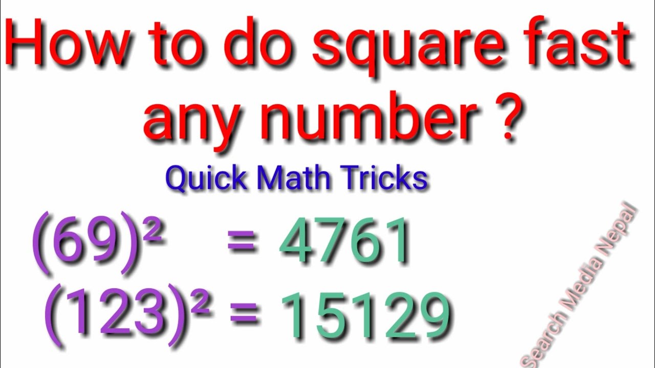 how to squaring number fast ? | Square Trick | mental math | Best ...