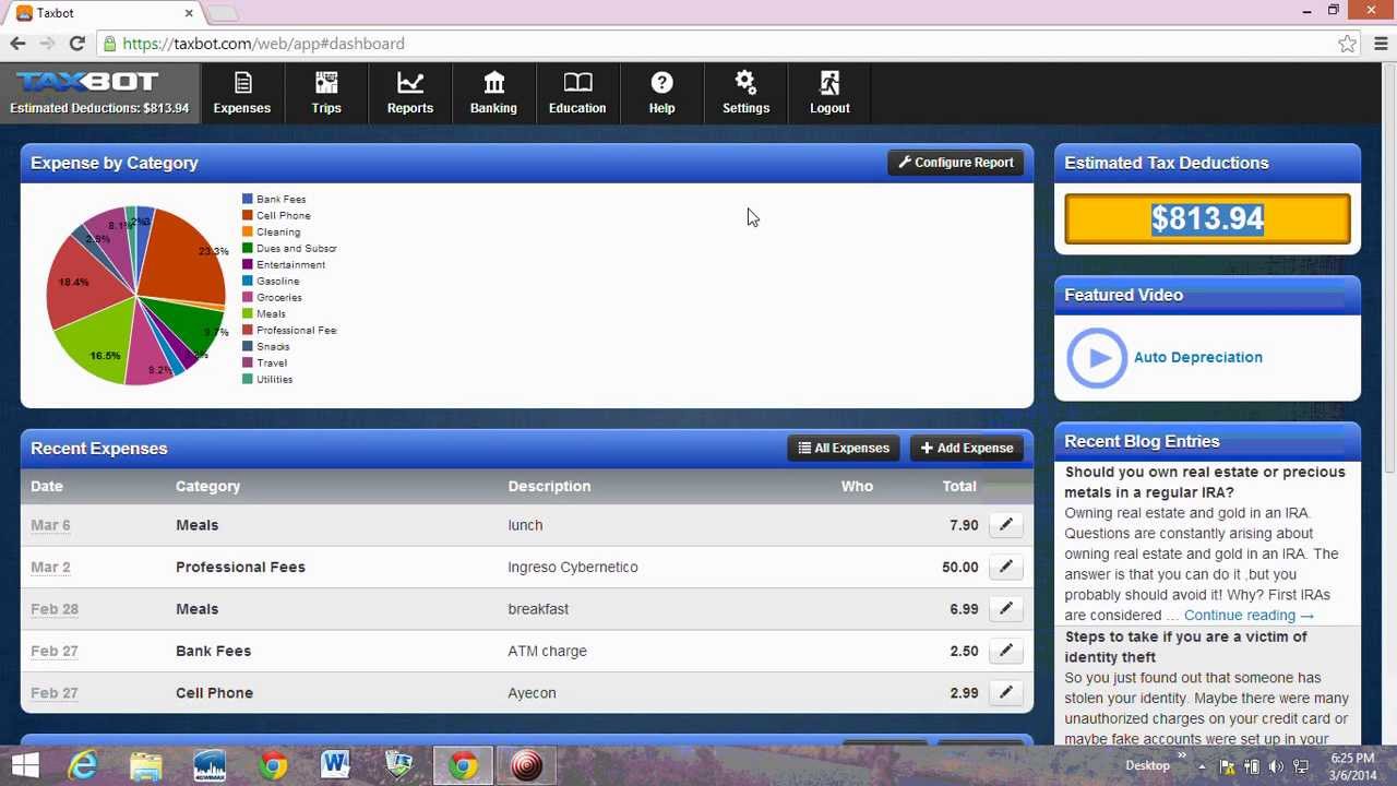 Taxbot Write Off Tutorial - YouTube