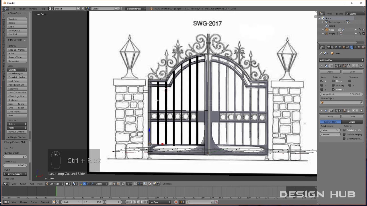 Blender modeling and animation -Gate modeling and animations - YouTube