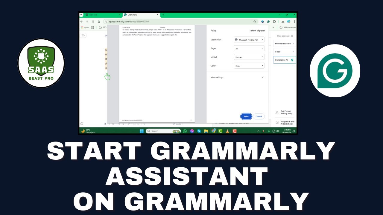How to Start the Grammarly Assistant on Grammarly - YouTube