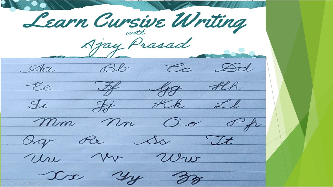 Cursive writing a to z for beginners | Cursive writing abcd | English ...
