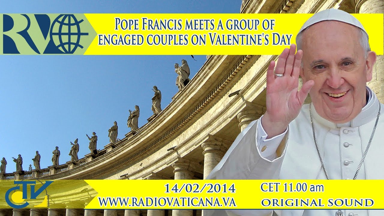 Pope Francis meets a group of engaged couples on Valentine's Day - YouTube