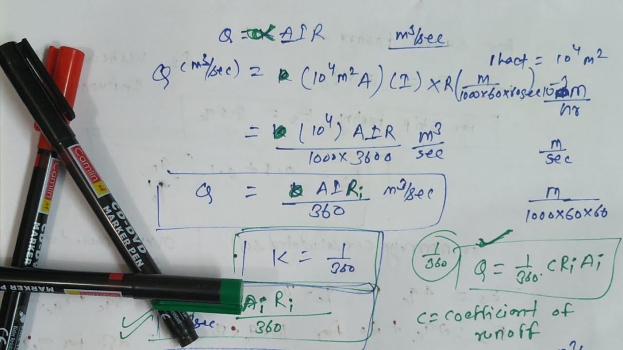 Rational method for Determination of discharge of stormwater ||Runoff ...