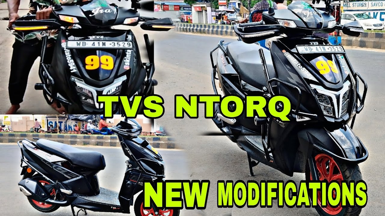 tvs ntorq drl light modified ntorq scratch guard tvs ntorq 125 scratch ...