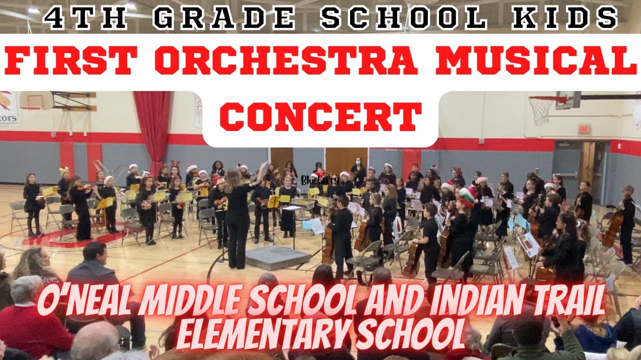 Young 4th graders first time orchestra musical concert. O’Neal Middle ...