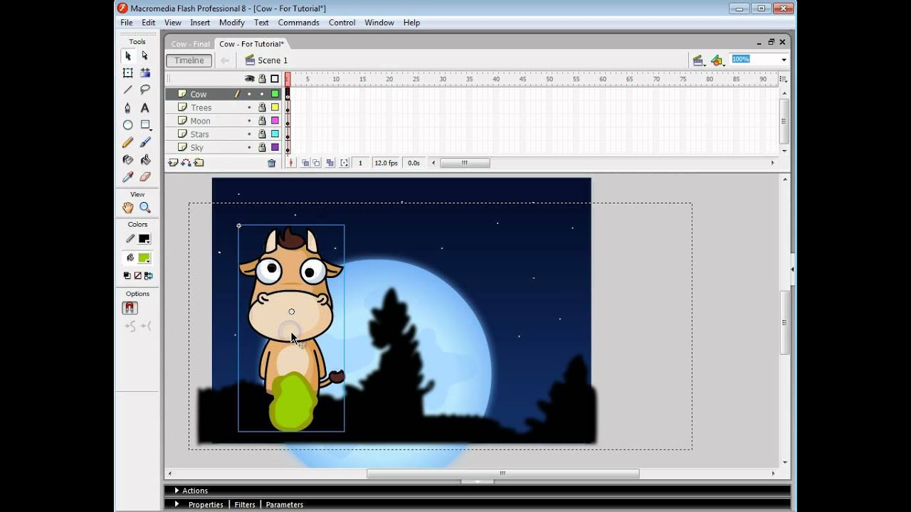Lesson 07 - Movie Clips, Motion Tweens and Shape Tweens - YouTube