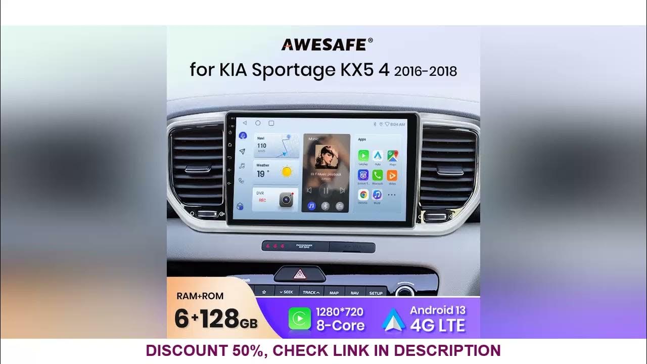 AWESAFE-autorradio PX9 para KIA Sportage KX5 4 2016-2017 Reproductor Multimedia InalÃ¡mbrico con ...