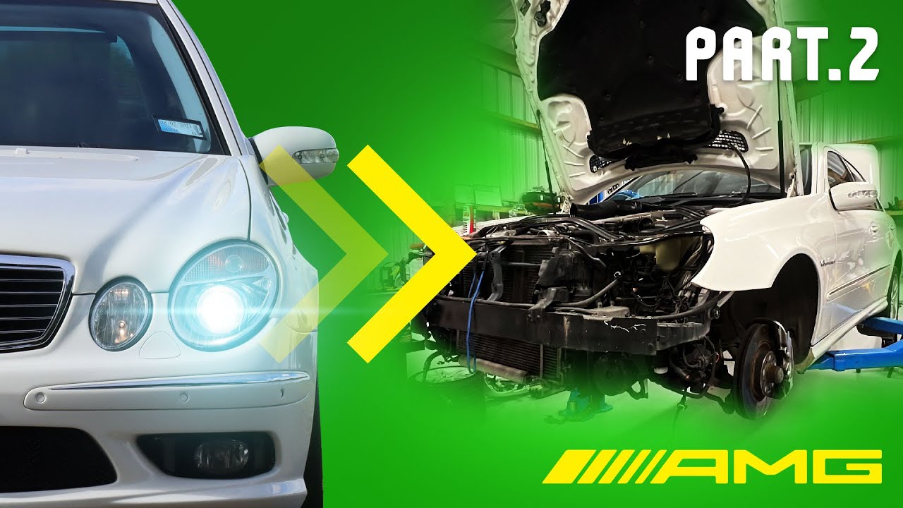W211 E55 AMG Engine Frontend Disassembly (Part 2) - YouTube