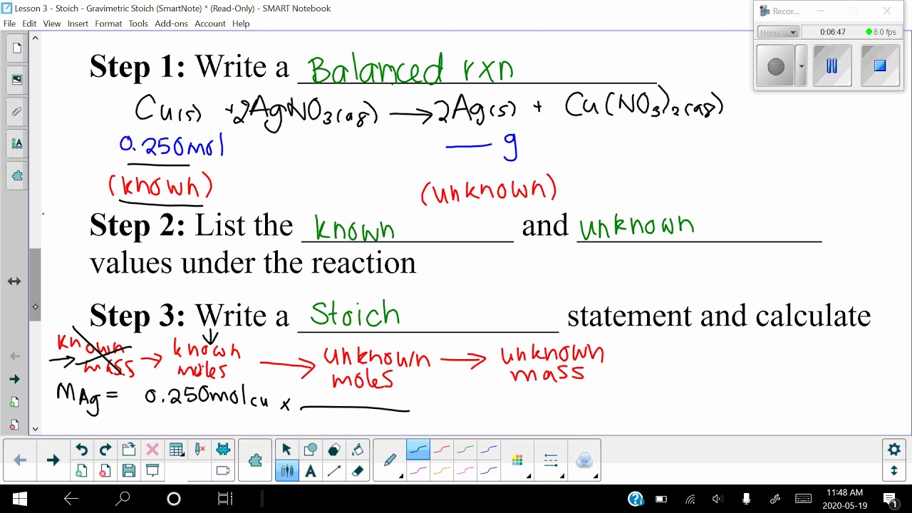 Stoich Lesson 3: Gravimetric Stoich - YouTube