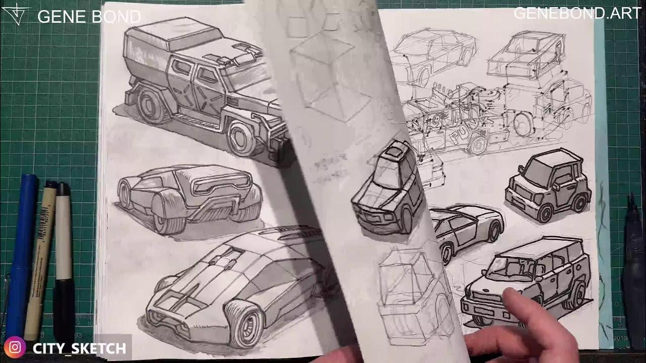 How to draw vehicles in perspective, for beginners. - YouTube