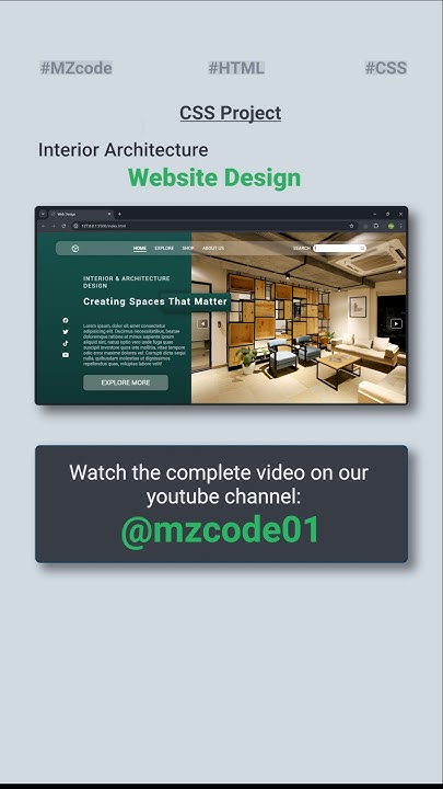 Interior Architecture Website🏛️ | Pure HTML/CSS Tutorial #coding #webdesign #html - YouTube