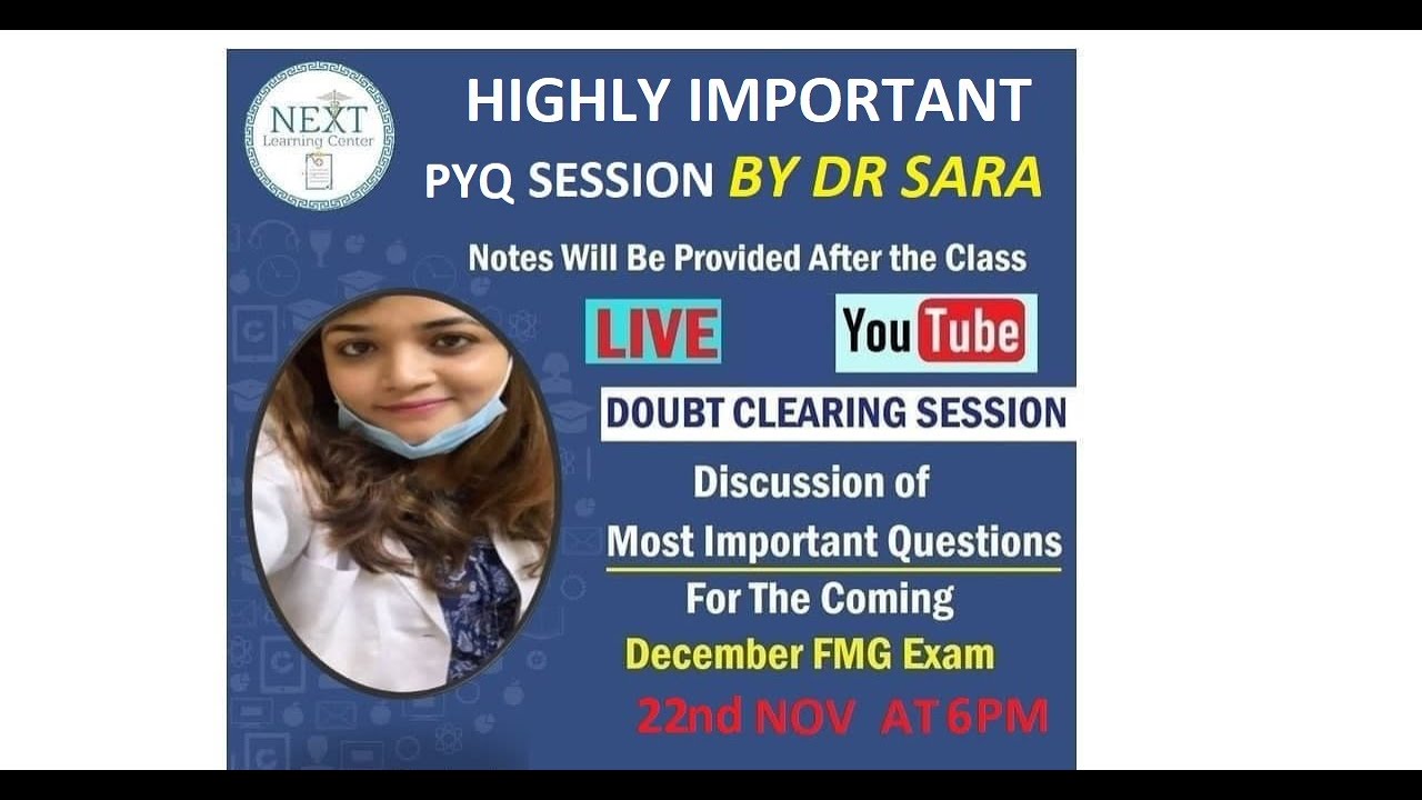 HIGHLY IMPORTANT PYQ SESSION BY DR SARA - YouTube