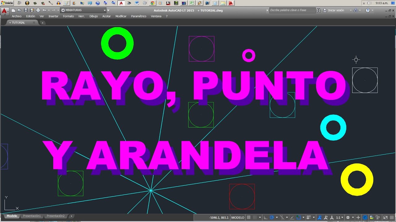 COMO DIBUJAR RAYO, PUNTO Y ARANDELA EN AUTOCAD... OTRAS ÚTILES ...