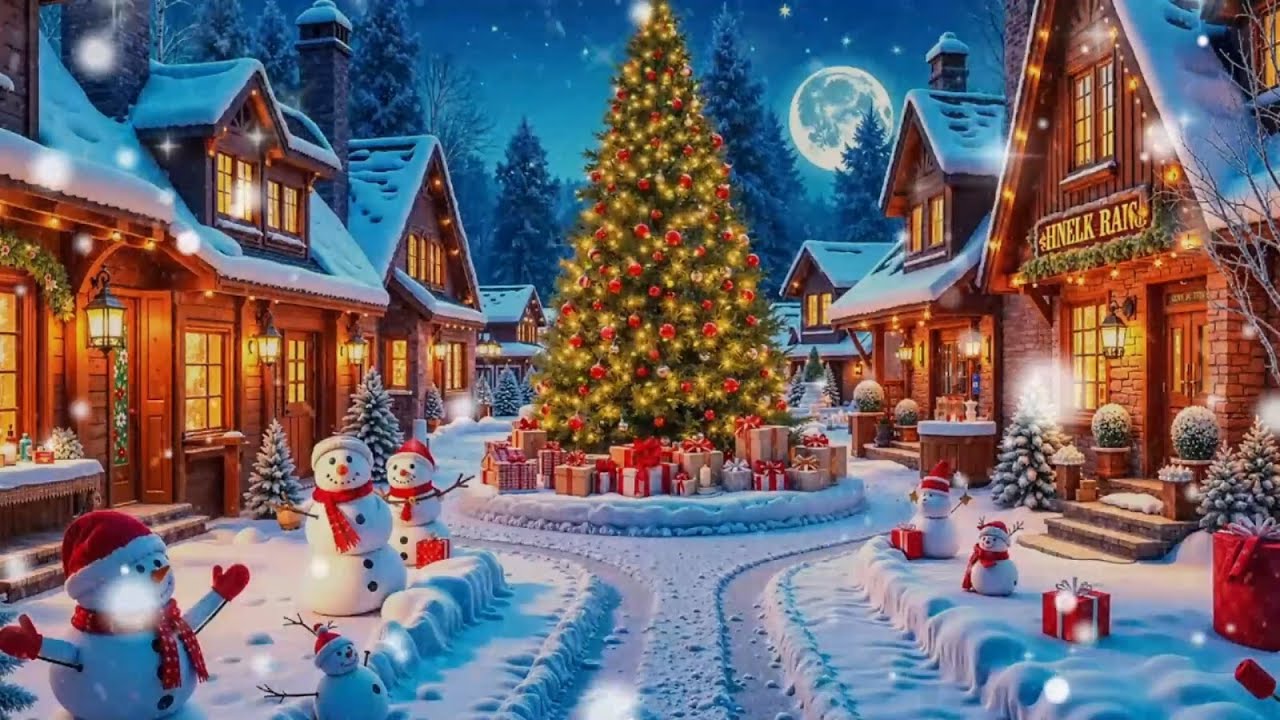 Traditional Christmas music with snowman⛄Cozy atmosphere and beautiful ...