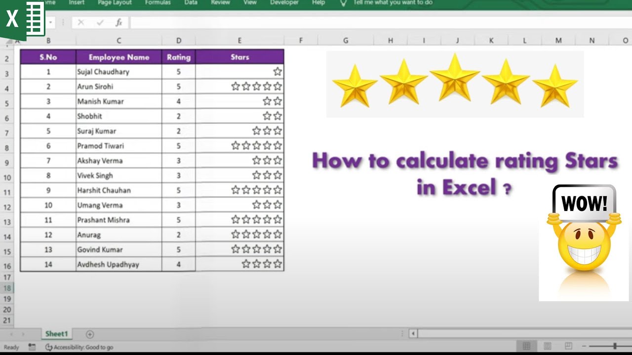 #star rating count in excel #how #howto count start rating in excel # ...