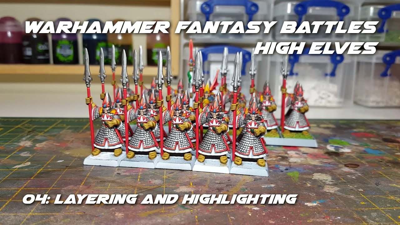 Painting 4th Edition High Elves - 04 Layering and Highlighting - YouTube