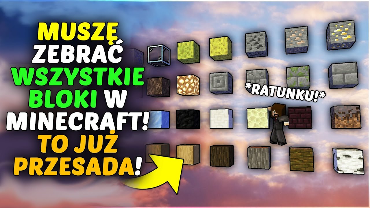 MINECRAFT ALE KTÓRY KAŻE ZDOBYĆ MI WSZYSTKIE BLOKI W CAŁEJ GRZE! - YouTube