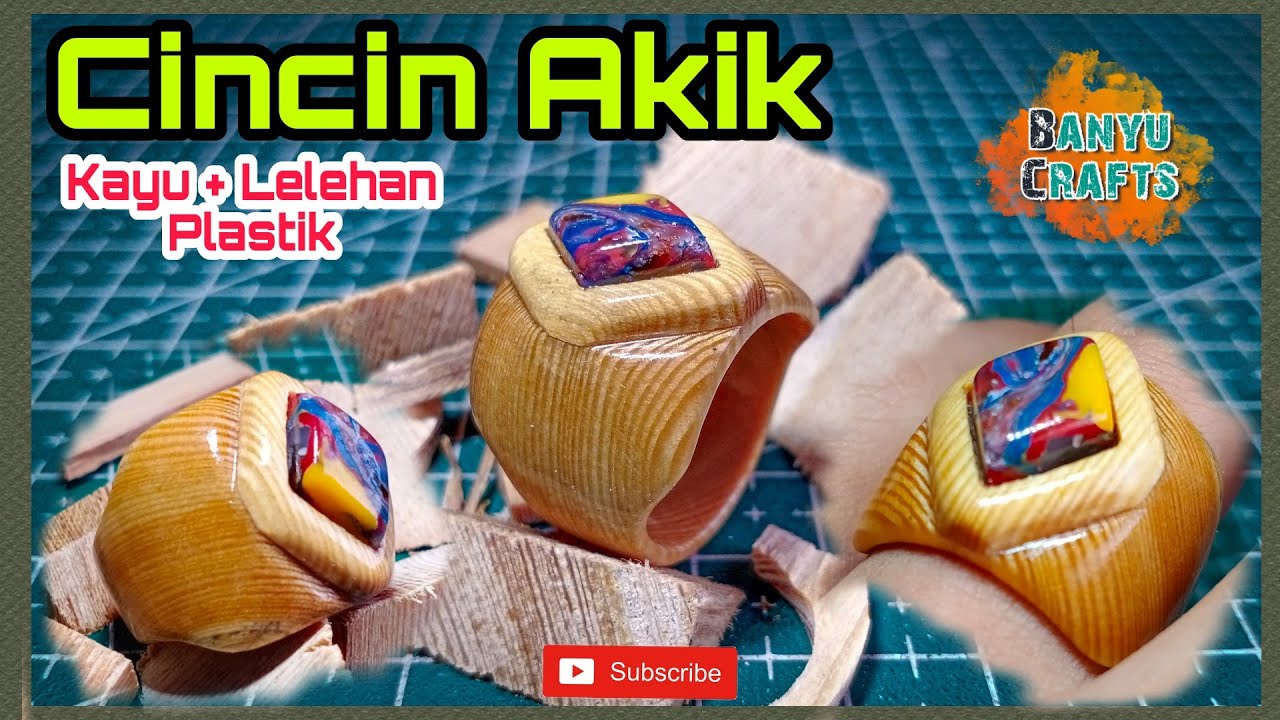 Membuat Cincin Akik || dari Kayu dan Lelehan Bahan Plastik - YouTube