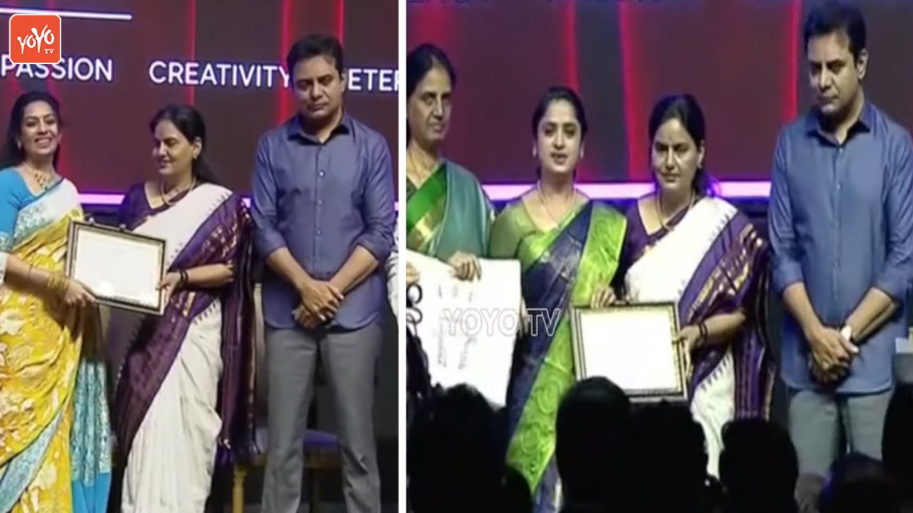 Minister KTR Gave Certificate To Journalist Swarna Vijitha & Yogitha ...