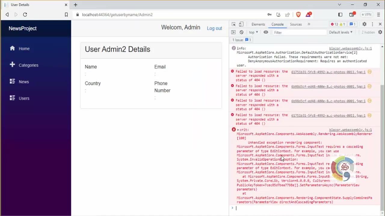 22 (Arabic) Get User By Name Email Components (Identity In ASP Net Core Blazor WA) - YouTube