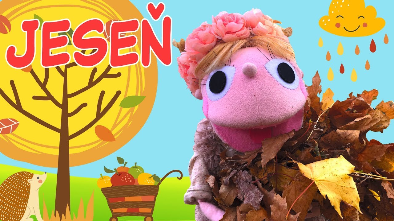 JESEŇ - detská pesnička o jeseni | Hanička a Murko | farebné listy ...