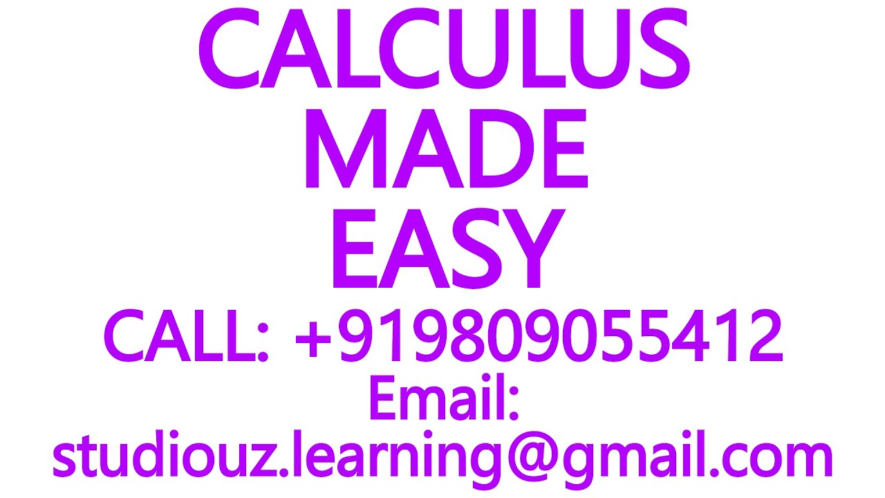 CALCULUS MADE EASY- IGCSE, GCSE, IB, CBSE, ICSE,ISC,NIOS,STATE BOARD ...