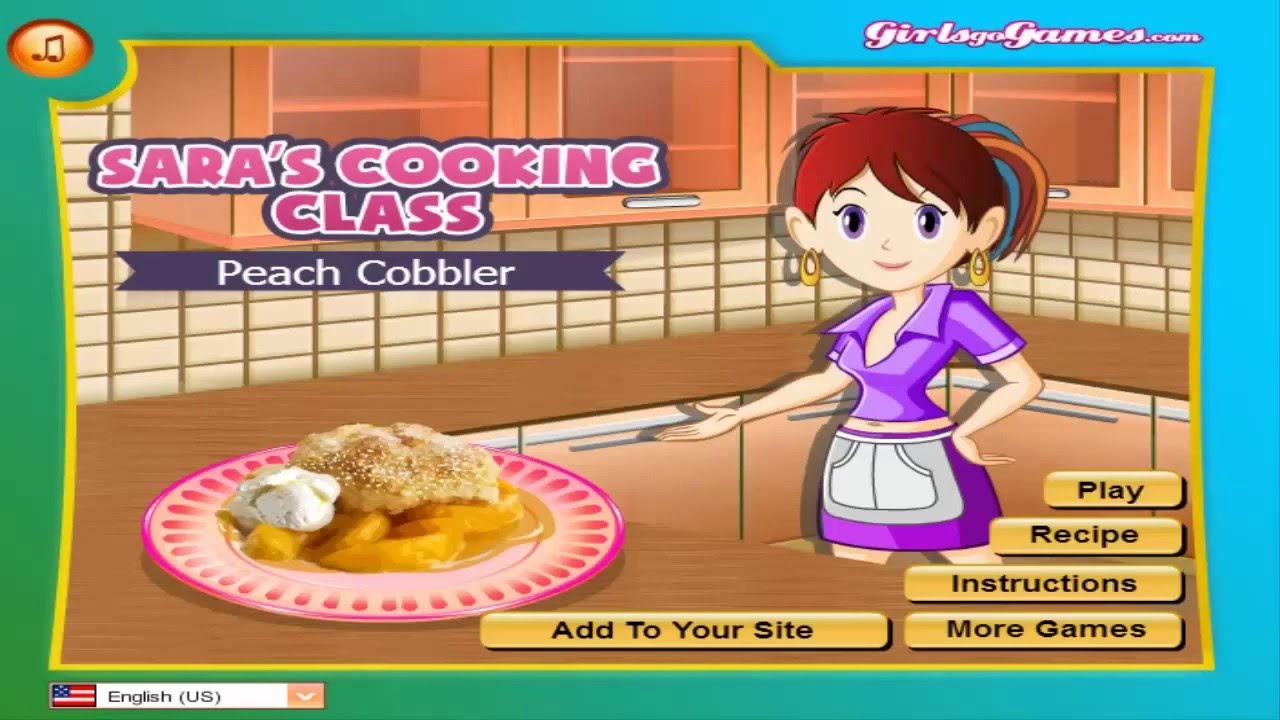 sara's cooking class peach cobbler - cooking game for kids - YouTube