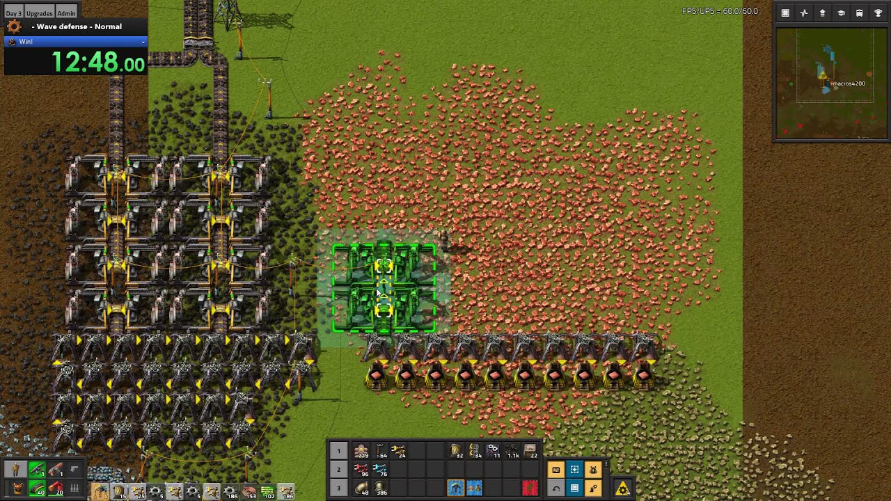 Wave defense normal - Factorio Speedrun in 1:22:45 - YouTube